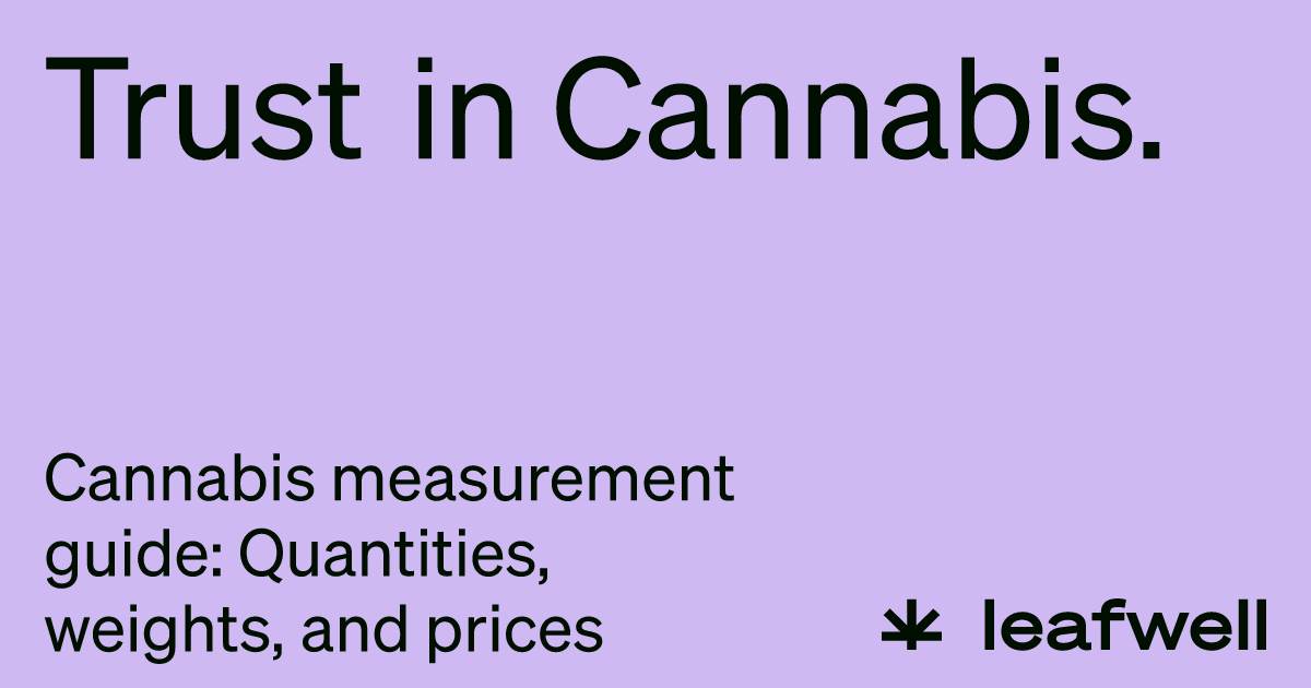Weed measurement guide: Quantities, weights, prices